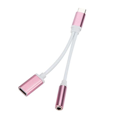 2in1 Usb Type C To 3 5mm Jack Aux Audio Splitter Converter Adapter