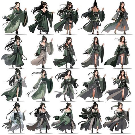 Premium Vector 2d Game Sprite Of 20 Tiny Beautiful Women With Long B