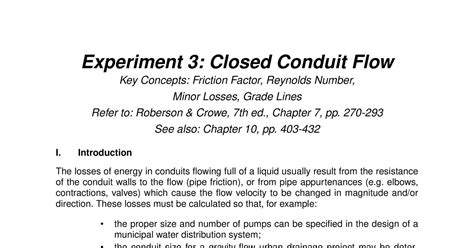 Closed Conduit Flow Pdf Docdroid