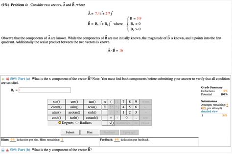 Solved 9 Problem 4 Consider Two Vectors A And B Where