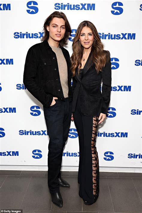 Elizabeth Hurley And Her Son Damian Pose In Matching Black Outfits Amid
