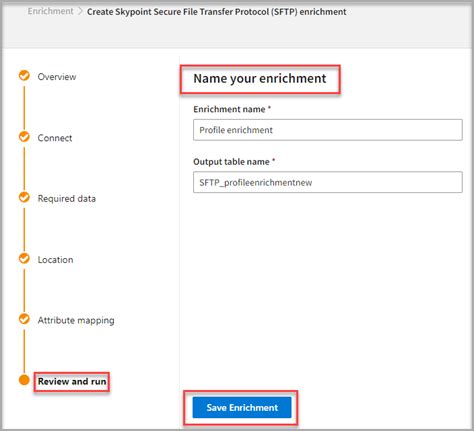 creating secure file transfer protocol sftp enrichment skypoint