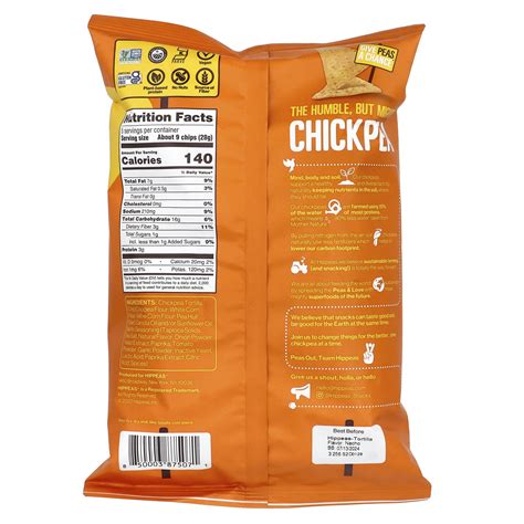 Hippeas Chickpea Tortilla Chips Nacho Vibes 5 Oz 142 G