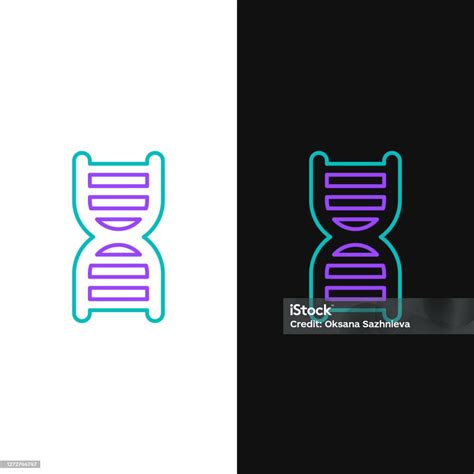 在白色和黑色背景上隔離的線 Dna 符號圖示五顏六色的輪廓概念向量向量圖形及更多人圖片 人 健保和醫療 健康的生活方式 Istock