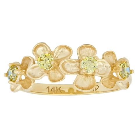 Flower 14k Gold Ring For Sale At 1stdibs