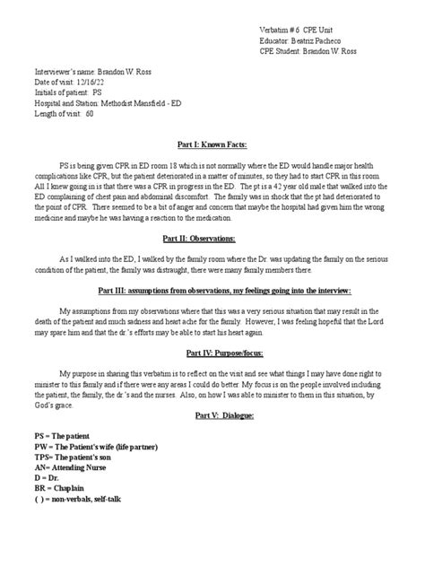 Verbatim 5 Cpe Unit 1 Pdf Cardiopulmonary Resuscitation Death