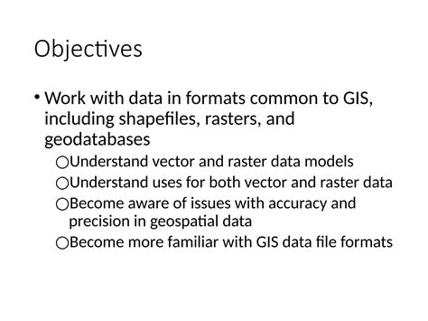 Lecture Four Geographical Data Models Vector And Raster Data Pptx