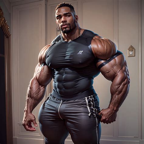 Arafed Man With A Big Muscular Body Posing For A Picture Seaart Ai