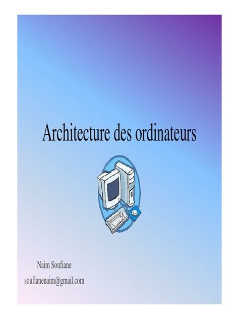 Architecture Des Ordinateurs Pdf
