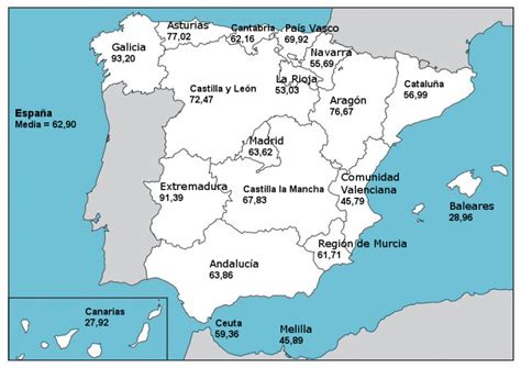 Mapa De España Del Crecimiento Del Pib Por Habitante Por Comunidades