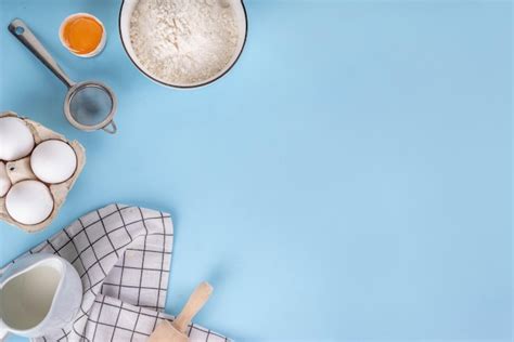 Premium Photo Empty Space Baking Background With Ingredients