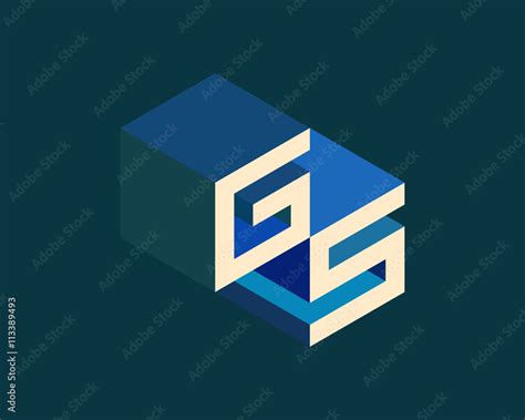 Gs Isometric D Letter Logo Three Dimensional Stock Vector Alphabet Font Typography Design