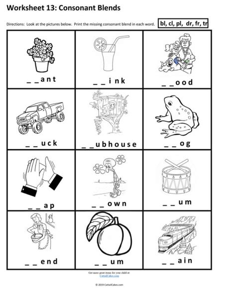 Consonant Blends Worksheet The Critical Years