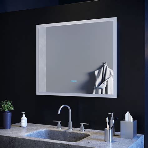 X Mm LED Illuminated Bathroom Mirror With Shaver Socket Bluetooth Demister EBay