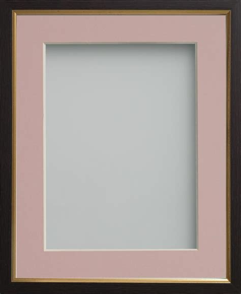 Drayton Black With Gold Inset 16x12 Frame With Pink Mount Cut For Image