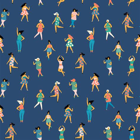Vector Illustration Of Dancing Women Seamless Pattern 295653 Vector