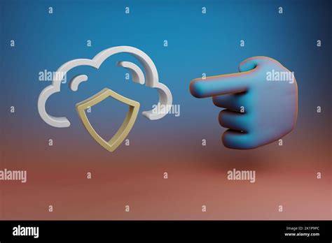 Beautiful Illustrations Abstract Hand Index Finger Points To Cloud