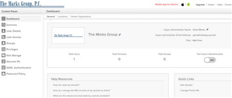 Zoho Control Panel In Zoho Mail Explained The Marks Group Small