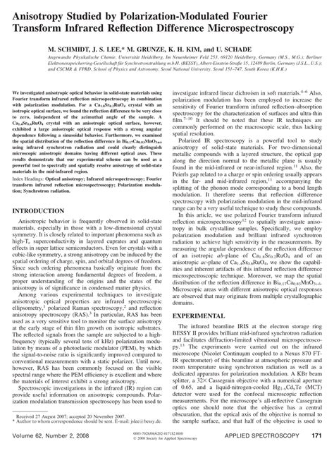 Pdf Anisotropy Studied By Polarization Modulated Fourier Transform