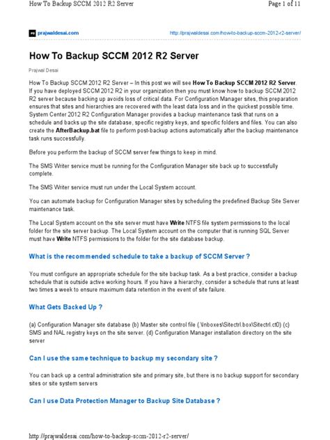 How To Backup Sccm 2012 R2 Server Pdf Backup Utility Software
