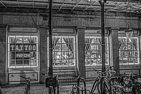 New Orleans Frenchmen Street Tattoo Parlor French Quarter Black And