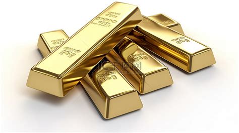 白色背景上 3d 渲染的金条图标按钮，并附有金条图标的插图背景图片免费下载海报banner高清大图千库网图片编号6720166