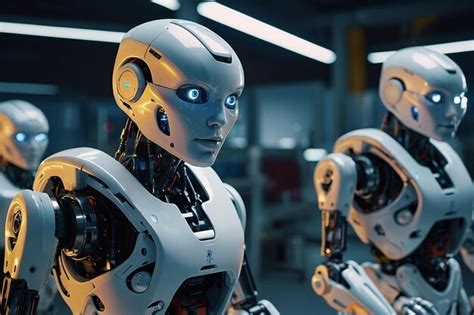 Advanced robotics lab with humanoid robots | Premium AI-generated image