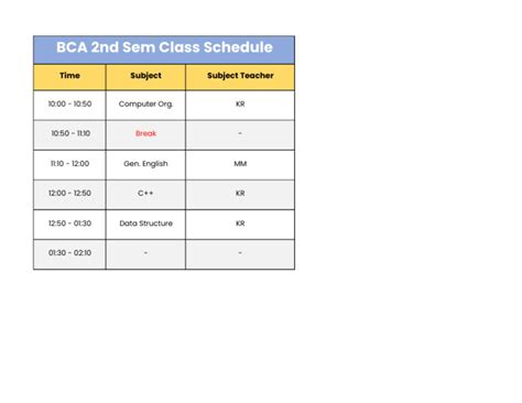 Time Table Bca 2nd Sem Pdf