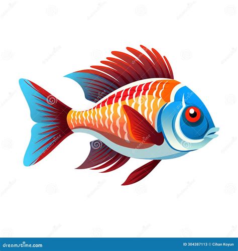 Christian Fish Clip Art White Dumbo Betta Cichlid Orange Blue Tropical