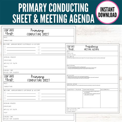 Primary Conducting Sheet Primary Presidency Lds Primary Presidency Primary 2025 Primary