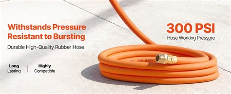 Vevor Retractable Air Hose Reel 3 8 Inch X 50 Ft Rubber Air Hose Max