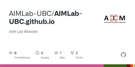 GitHub AIMLab UBC AIMLab UBC Github Io AIM Lab Website