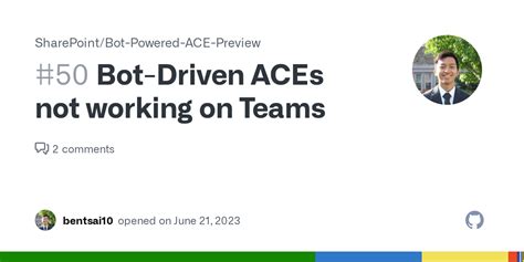 Bot Driven Aces Not Working On Teams · Issue 50 · Sharepointbot