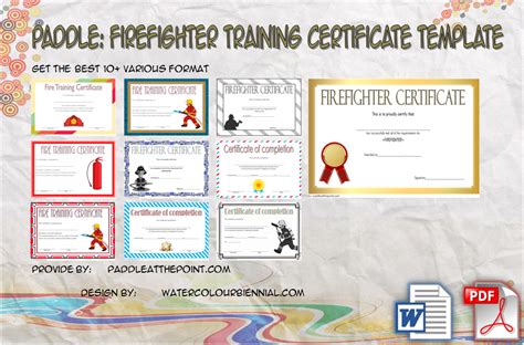 Firefighter Training Certificate Template 10 Updated 2019