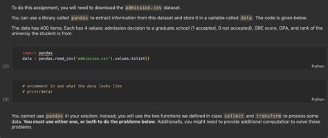 Complete Problem D In Python To Do This Assignment Chegg