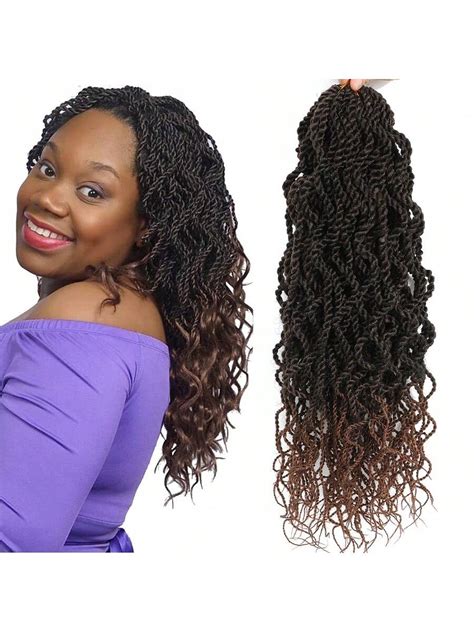 Wavy Senegalese Twist Crochet Hair For Women 18 Inch Crochet Braid Senegalese Twists Synthetic