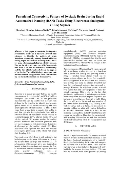 pdf functional connectivity pattern of dyslexic brain during rapid