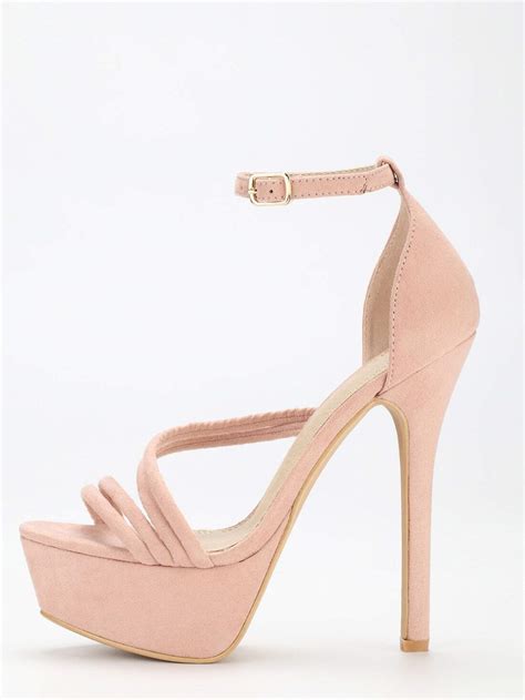 Pink Strap Platform High Heel Sandals Sheinsheinside