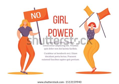Girl Power Flat Poster Vector Template Stock Vector Royalty Free 1513159940 Shutterstock