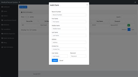 Medical Record System In Php And Mysql User Interface