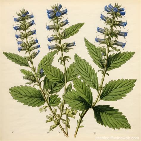 Botanical Drawing Of Veronica Plant Stable Diffusion Online