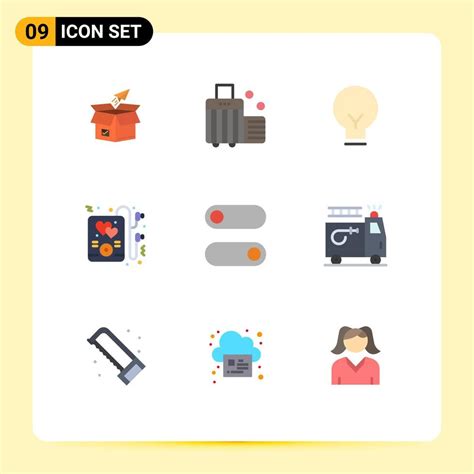 Stock Vector Icon Pack Of 9 Line Signs And Symbols For Party Headphone