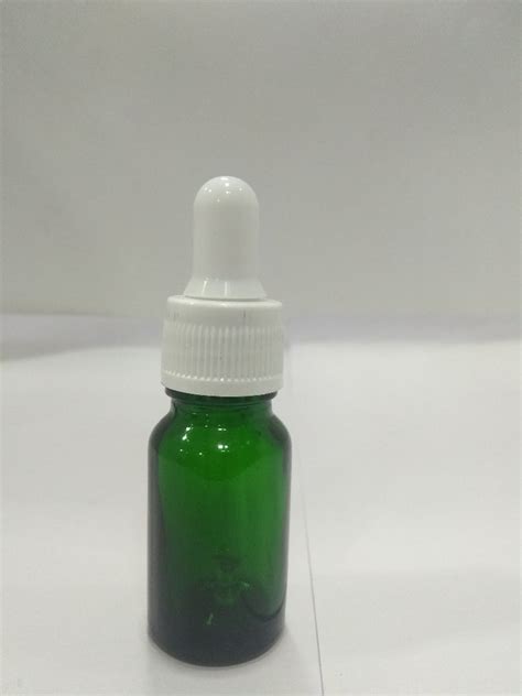 10 Ml Green Glass Bottle With Euro Cap And Dropper ड्रॉपर बोतल ड्रॉपर
