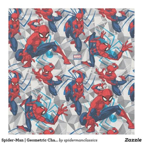 Spider Man Geometric Character Art Pattern Fabric Pattern Art Character Art Grey Themed