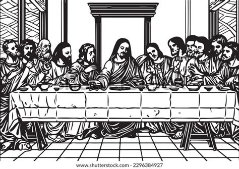Jesus Christ Last Supper Vector Illustration Stock Vector Royalty Free