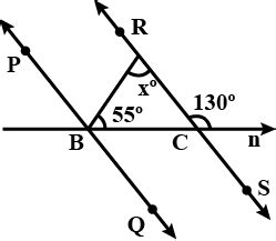 In figure, PQ||RS. Find the value of x.