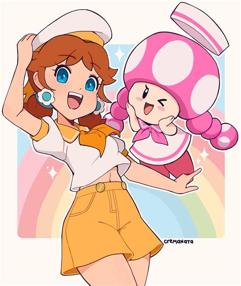 Princess Daisy Toadette Princess Daisy And Toadette Mario And 2 More Drawn By Cremanata