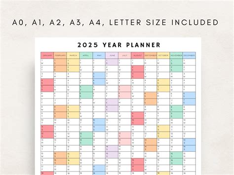 2025 Free Printable Yearly Calendar Calendar 2025