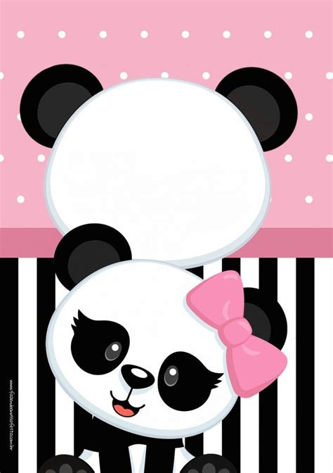 Convite Panda Rosa 2 Fazendo A Nossa Festa Festa De Panda Festa De