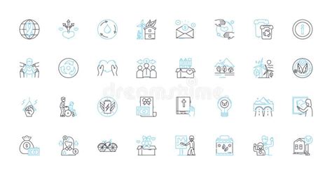Environmental Preservation Linear Icons Set Sustainability